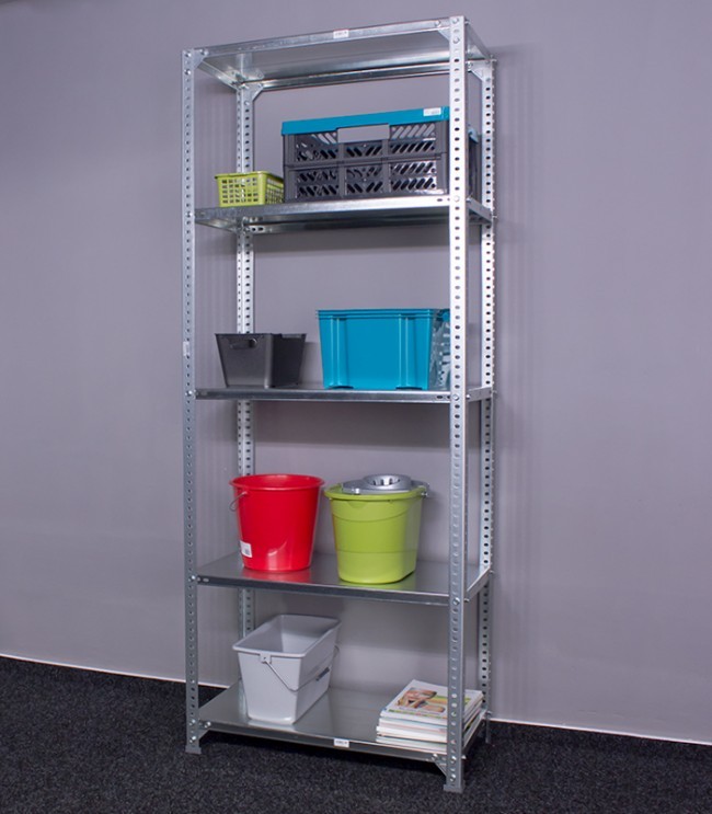 Kovový regál Metal, 5 polic, 200x60x40 cm, 100 kg