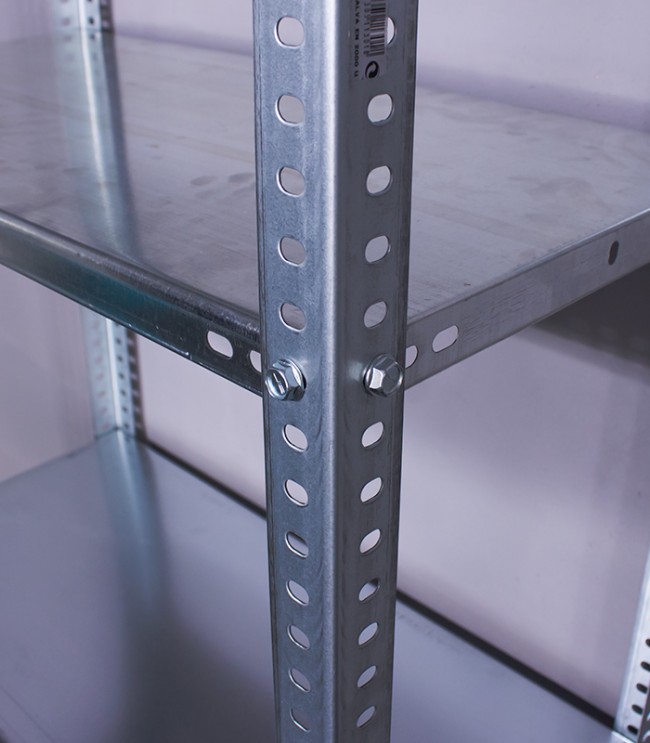 Kovový regál Metal, 5 polic, 200x80x50 cm, 100 kg